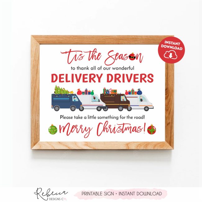 Christmas Delivery Drivers Snack Sign - Rebecca Designs Co.
